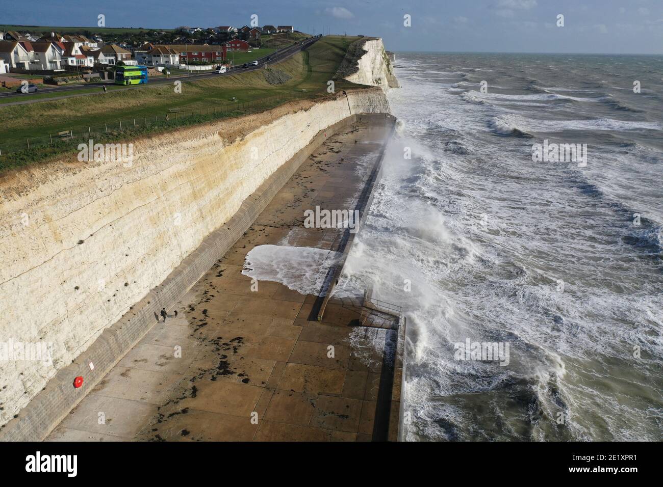 Heavy waves at the East Sussex town Saltdean Stock Photo - Alamy