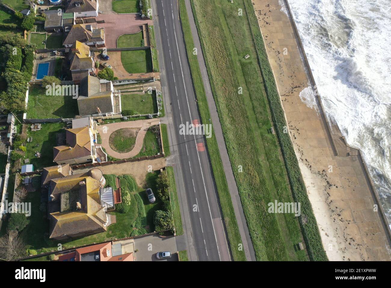 Aerial views of Saltdean and beach, East Sussex Stock Photo - Alamy