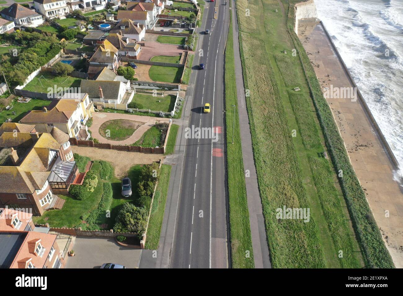 Aerial views of Saltdean and beach, East Sussex Stock Photo - Alamy