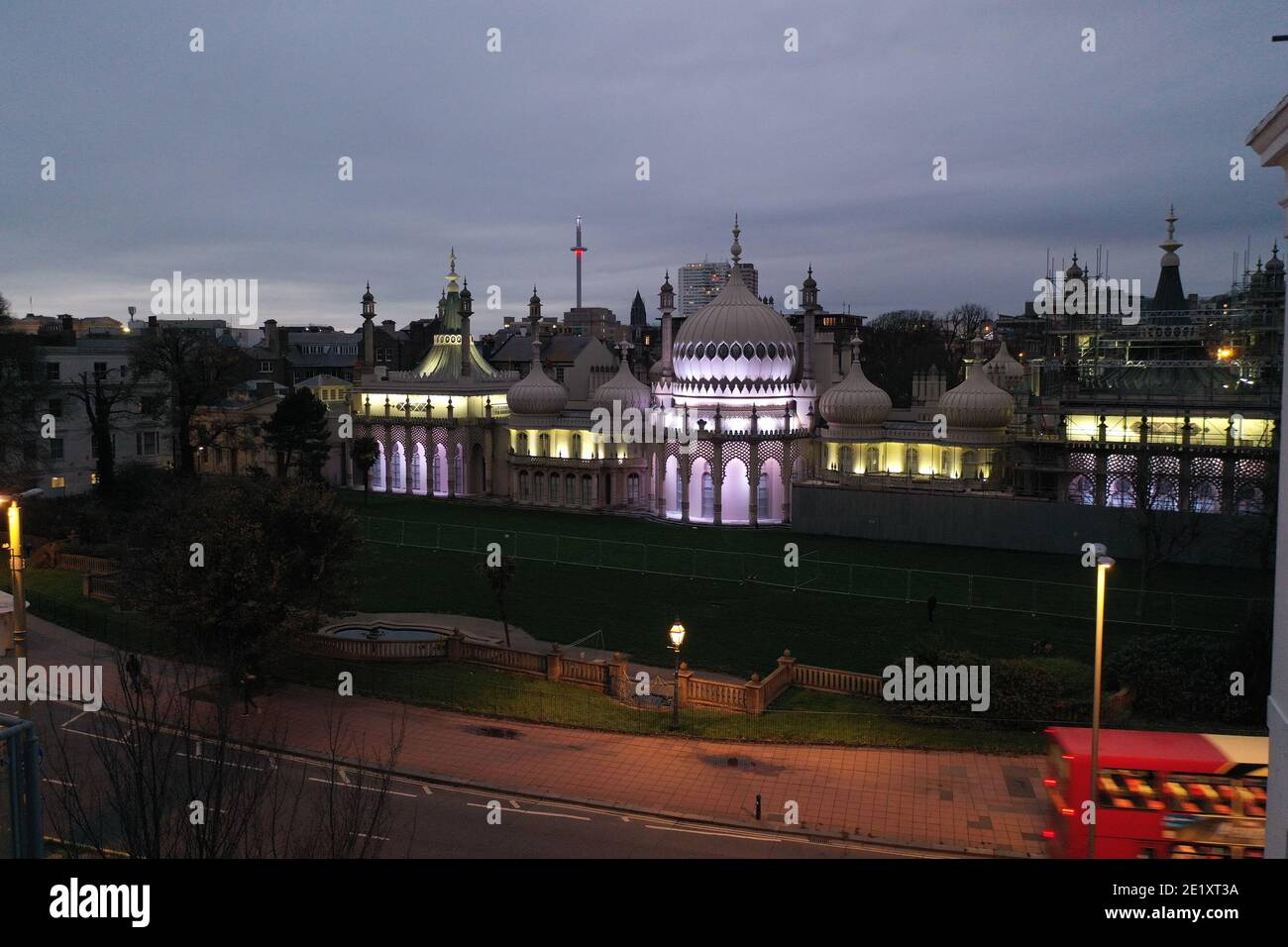 Aerial view of Brighton Seafront at night Stock Photo - Alamy