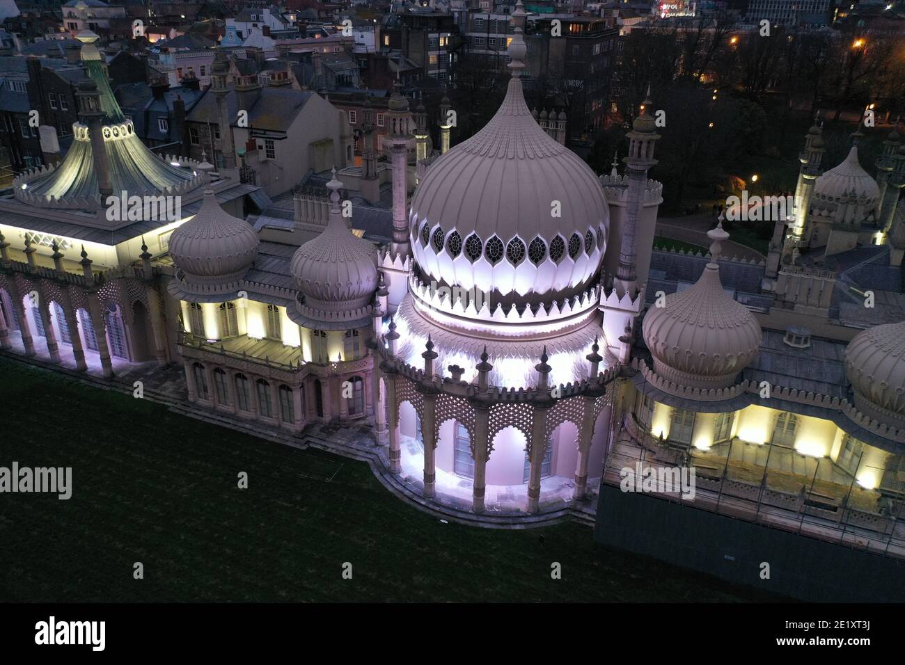 Aerial view of Brighton Seafront at night Stock Photo - Alamy