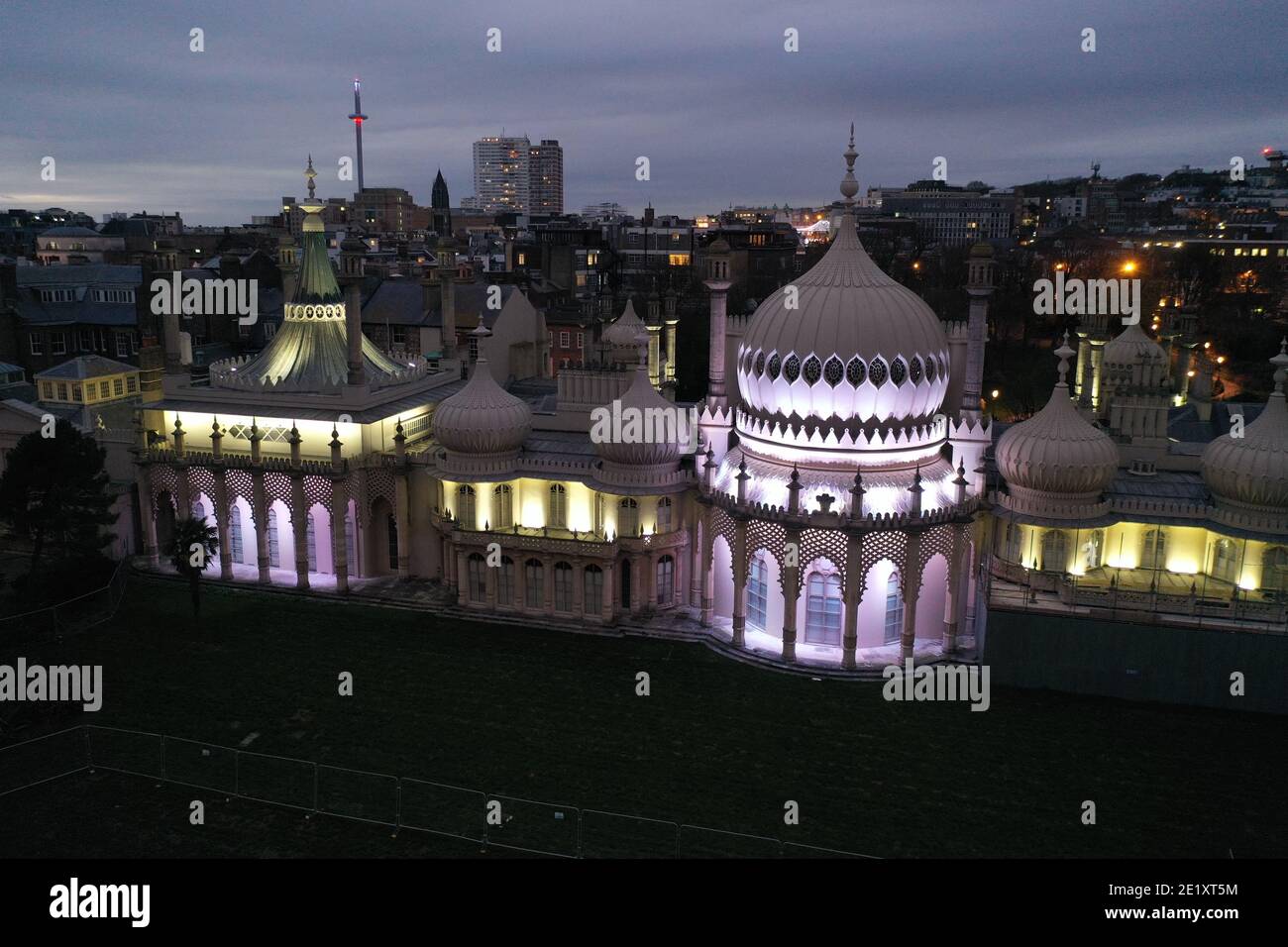 Aerial view of Brighton Seafront at night Stock Photo - Alamy