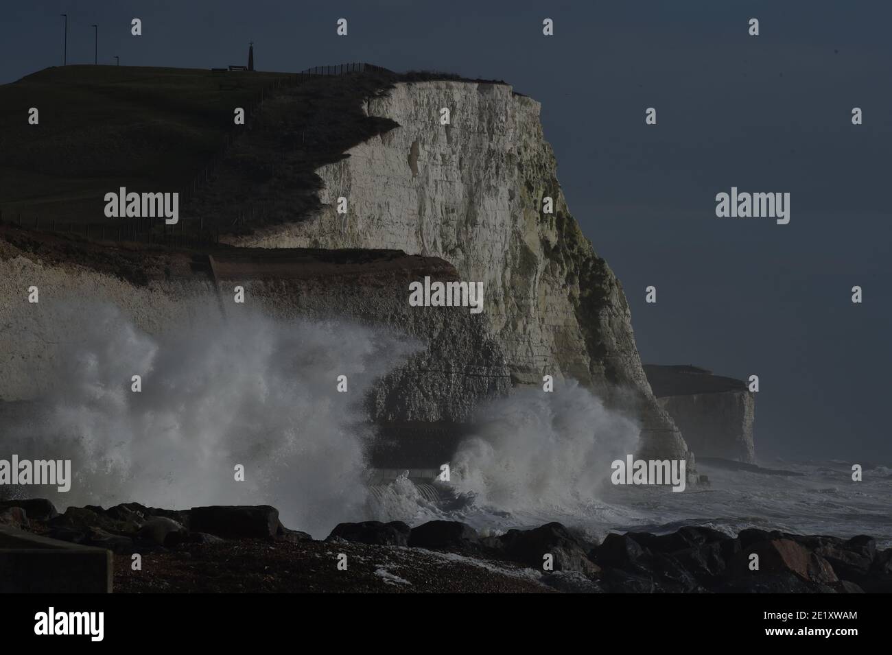 Giant crashing Waves at Saltdean seafront Stock Photo - Alamy