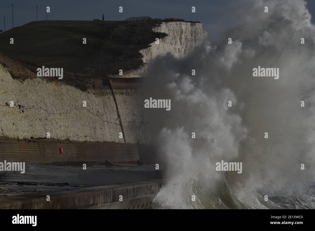 Giant crashing Waves at Saltdean seafront Stock Photo - Alamy