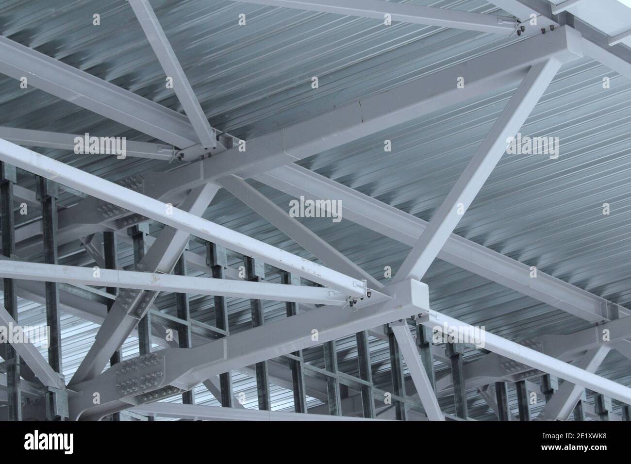 An old steel metal farm. structure of metal structure of frame-type ...