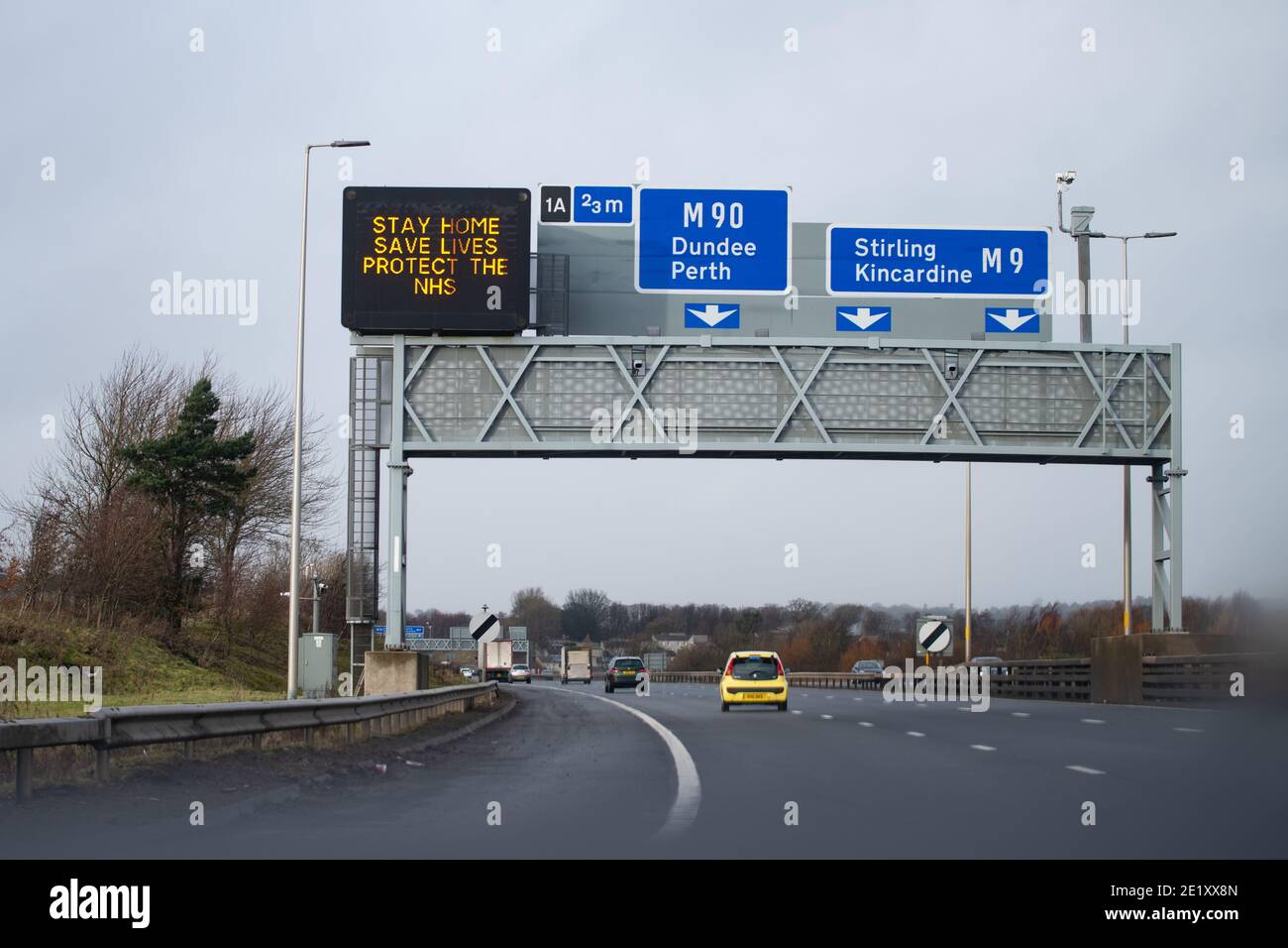 Edinburgh, Scotland, UK. 10th Jan, 2020. Stay Home Save Lives Protect ...