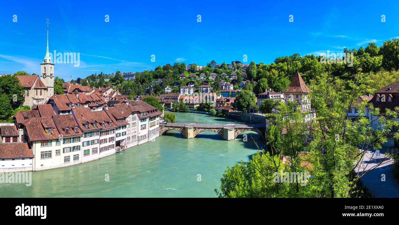 Panoramic view of Bern in a beautiful summer day, Switzerland Stock ...