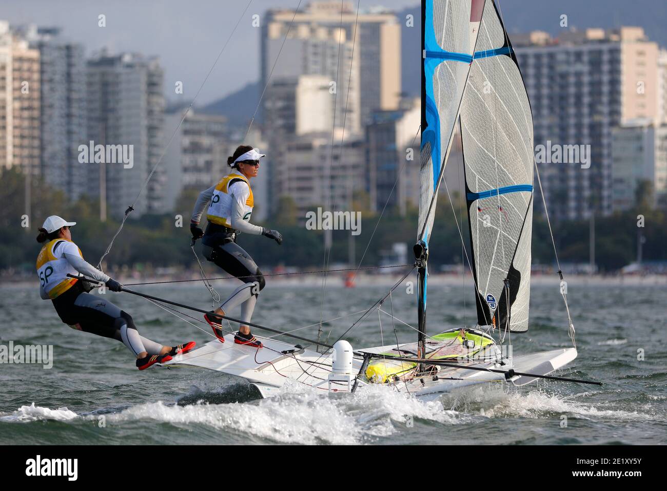 Sailing Rio 2016 Olympic Games. Spanish team sailors Tamara Echegoyen ...