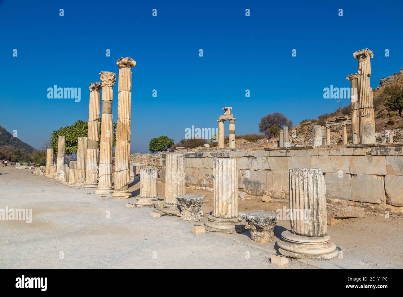 Ruins of the ancient city Ephesus, the ancient Greek city in Turkey, in ...