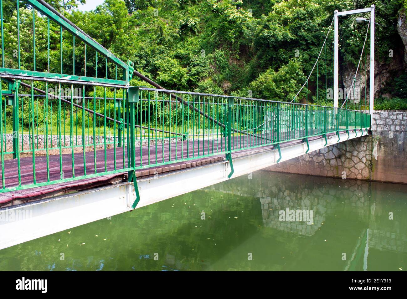 bridge over canal, walking path, nature trail Stock Photo - Alamy