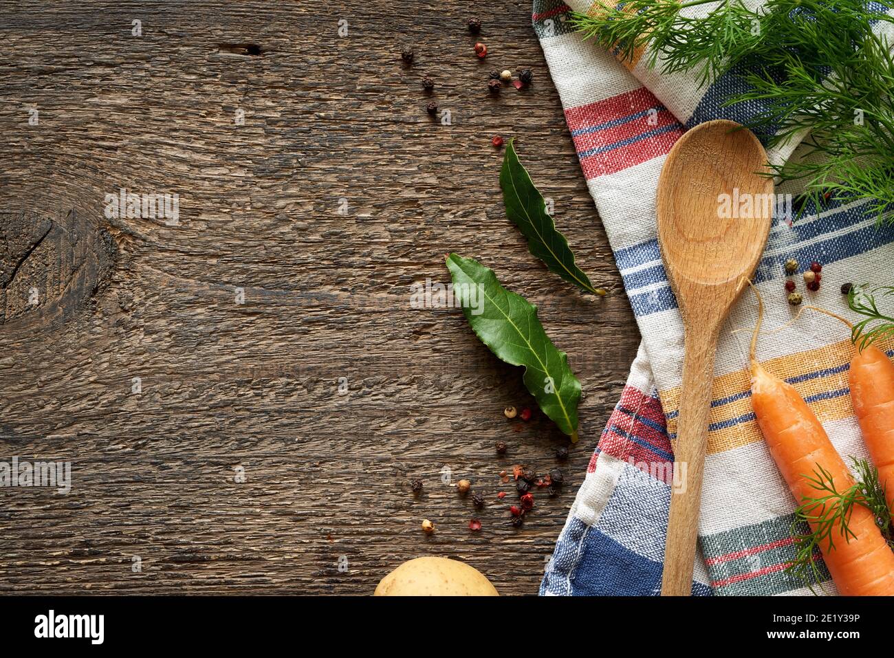 Concept of cooking from fresh natural ingredients - various vegetables ...