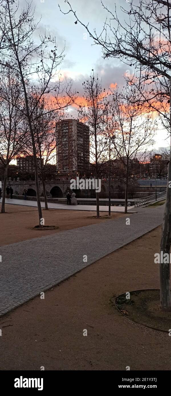 Madrid rio sunset hi-res stock photography and images - Alamy