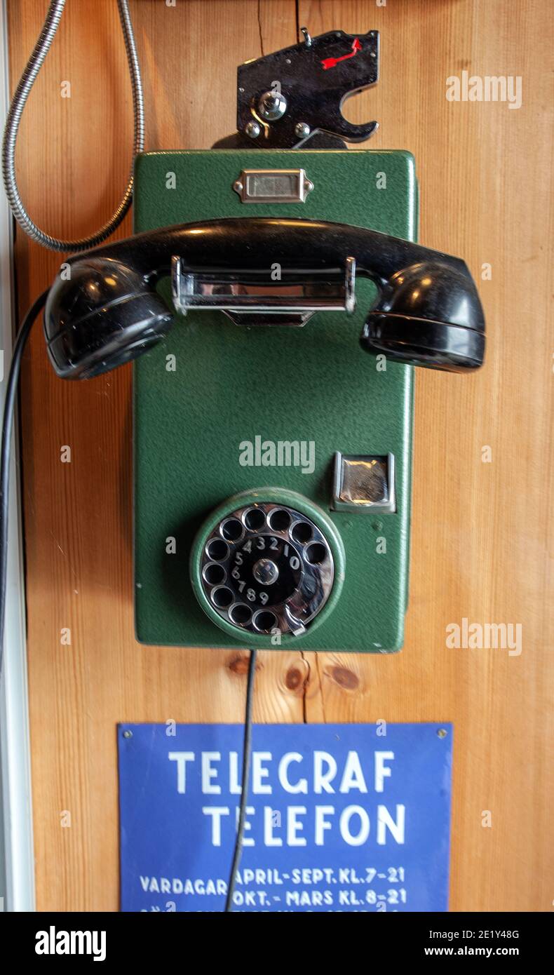 Old Swedish 1960-70s era coin-operated payphone Stock Photo - Alamy