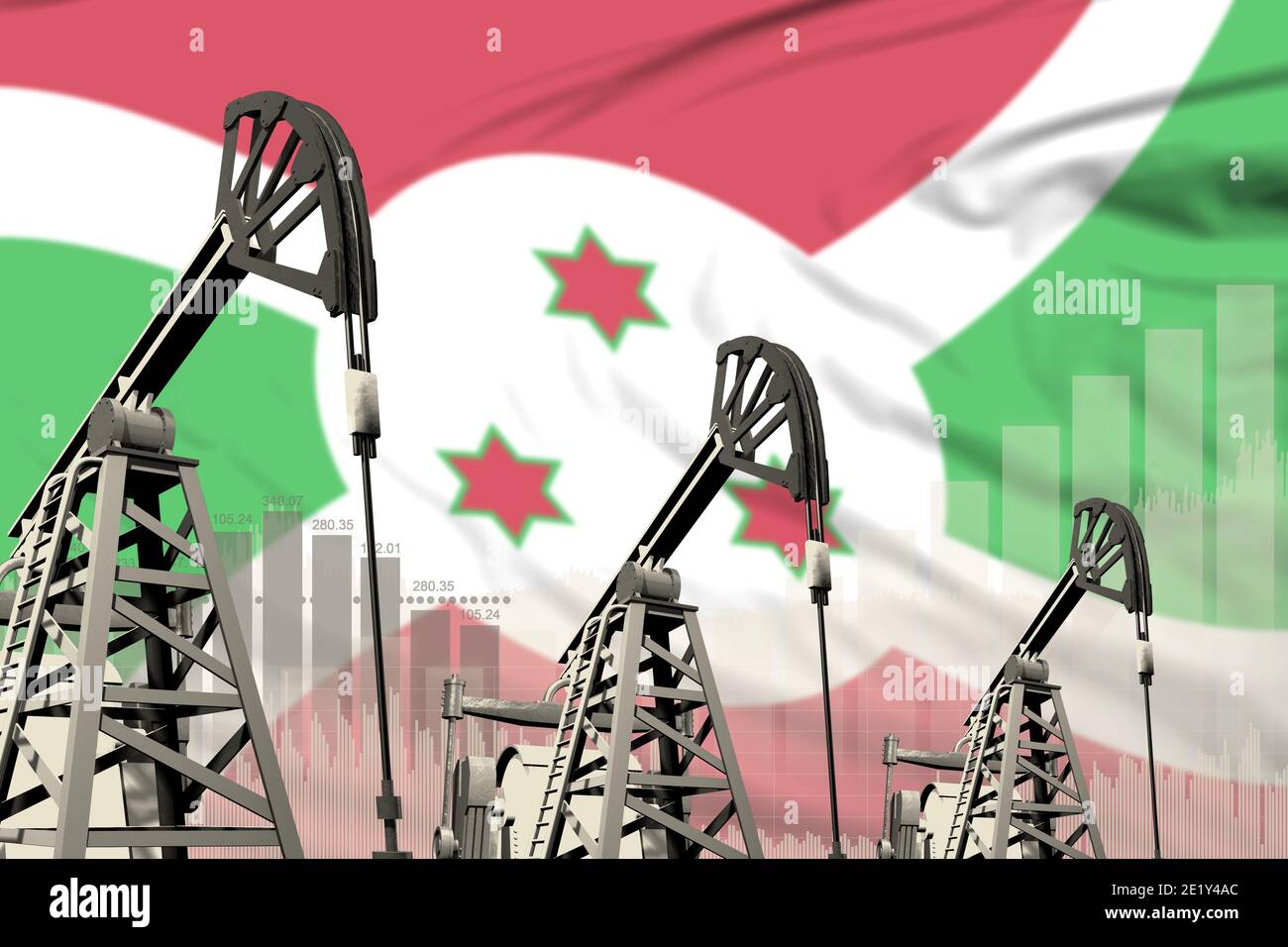 Burundi oil and petrol industry concept, industrial illustration on ...