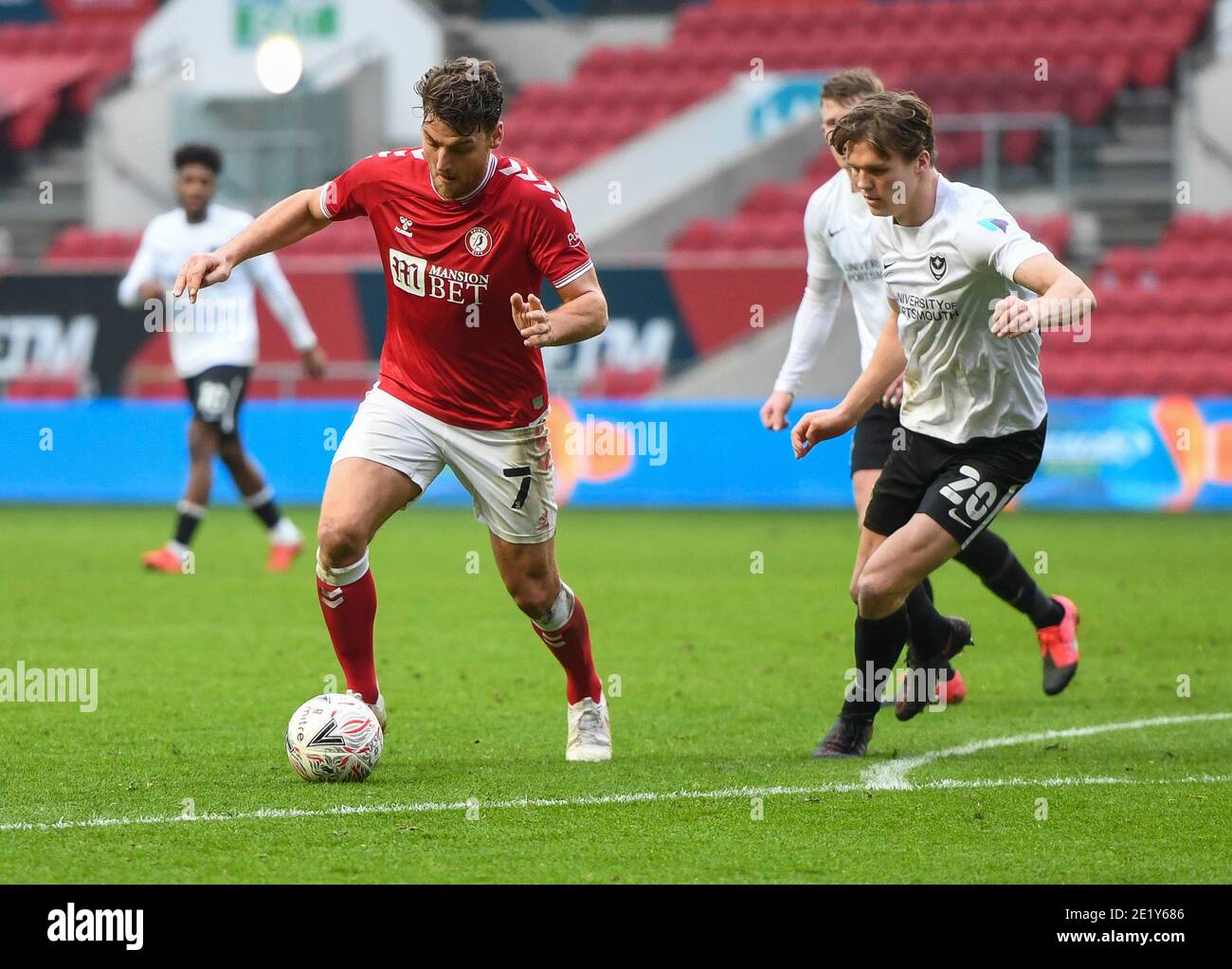 Bristol, UK. 10th Jan, 2021. Chris Martin of Bristol City scores his ...