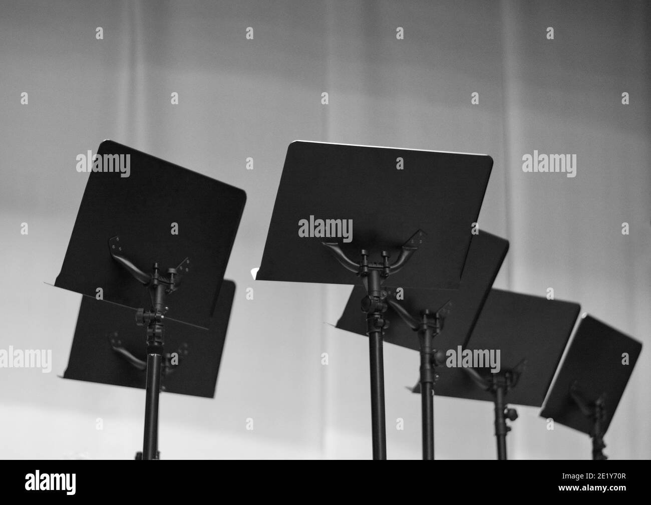 Music Stands on the stage, before the concert Stock Photo - Alamy