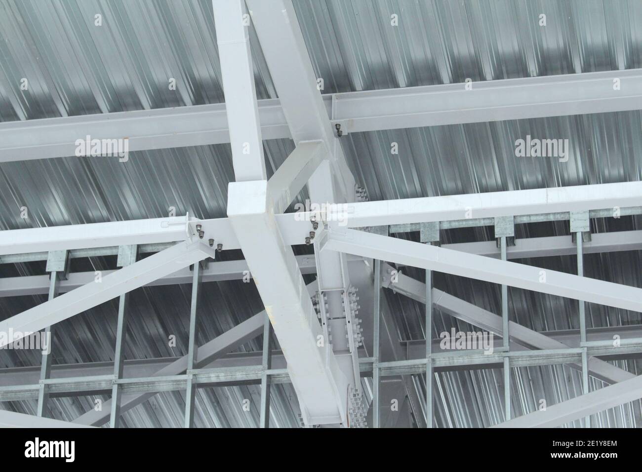 An old steel metal farm. structure of metal structure of frame-type ...