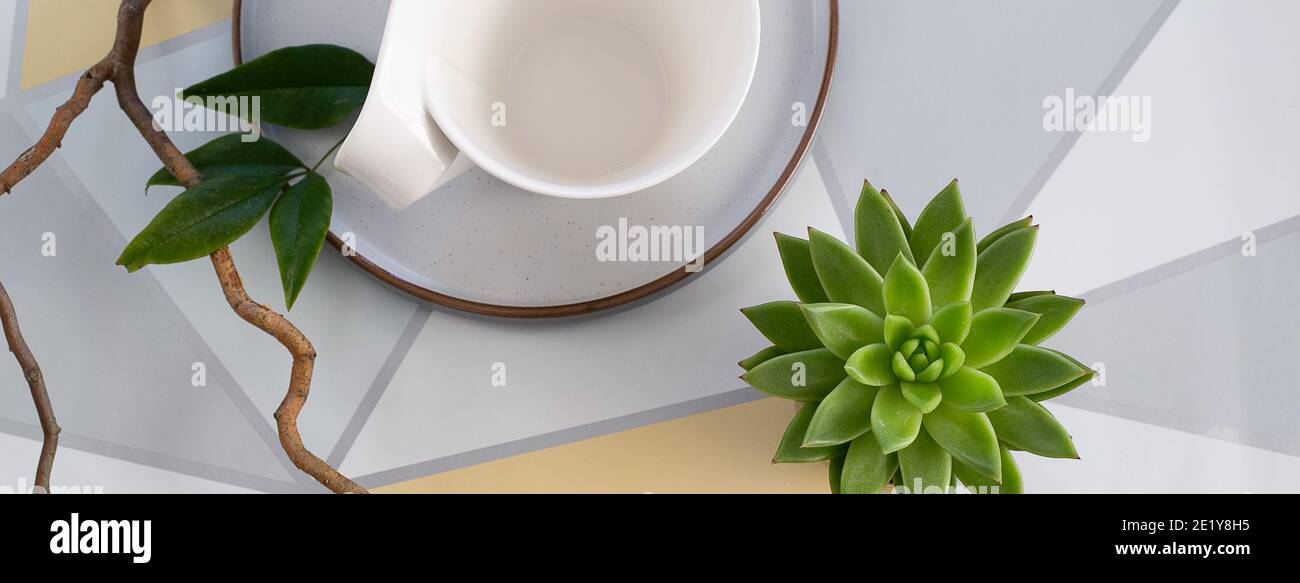 Scandinavian Flatlay composition design interior. Pastel background ...