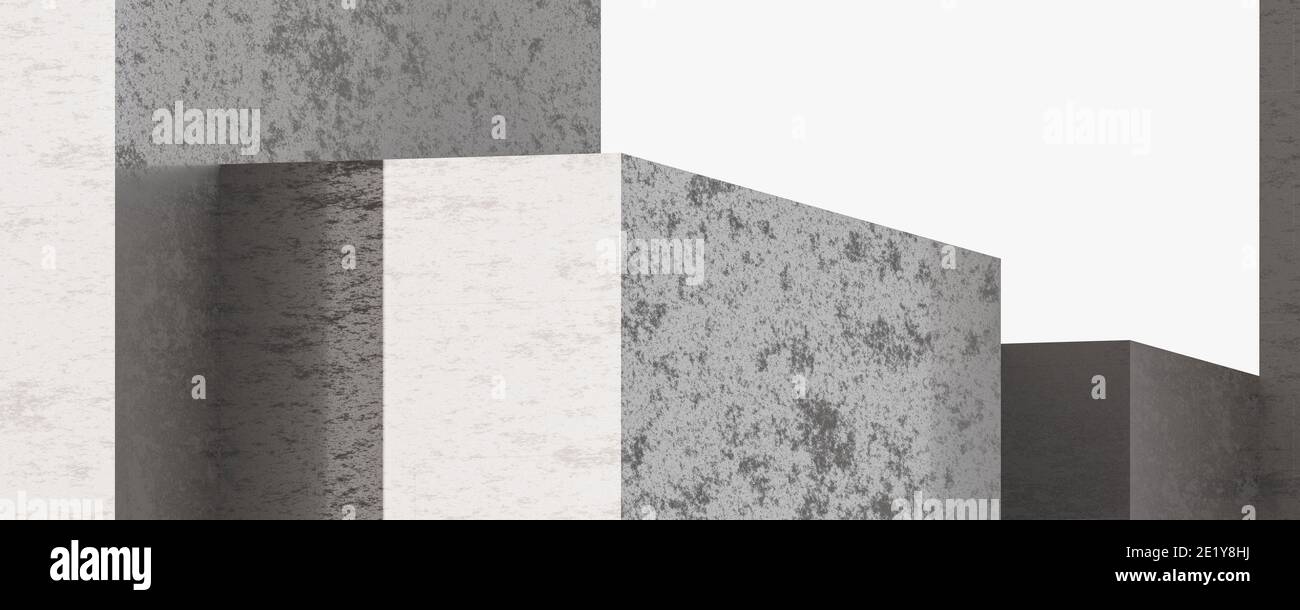 abstract concrete architecture detail 3d render illustration Stock ...