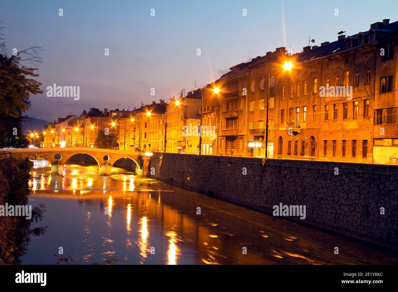 Miljacka river in Sarajevo the capital city of Bosnia and Herzegovina ...