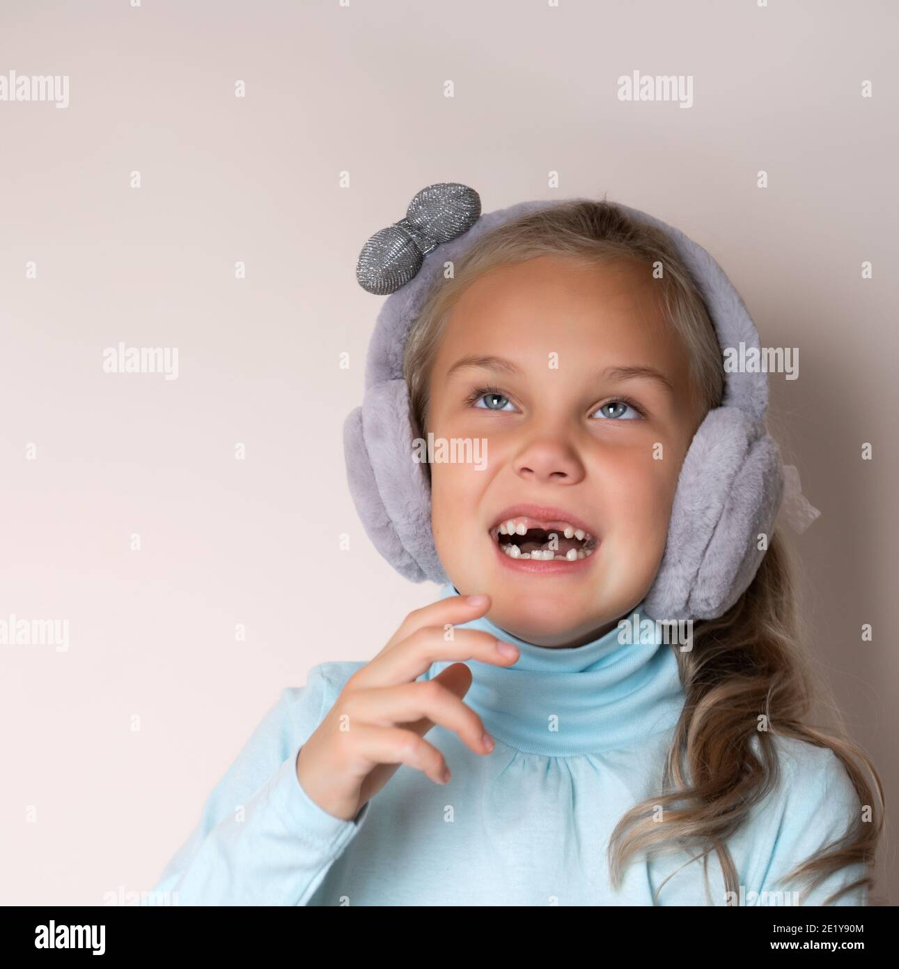 cute toothless girl in soft headphones is trying to sneeze.. Comic ...