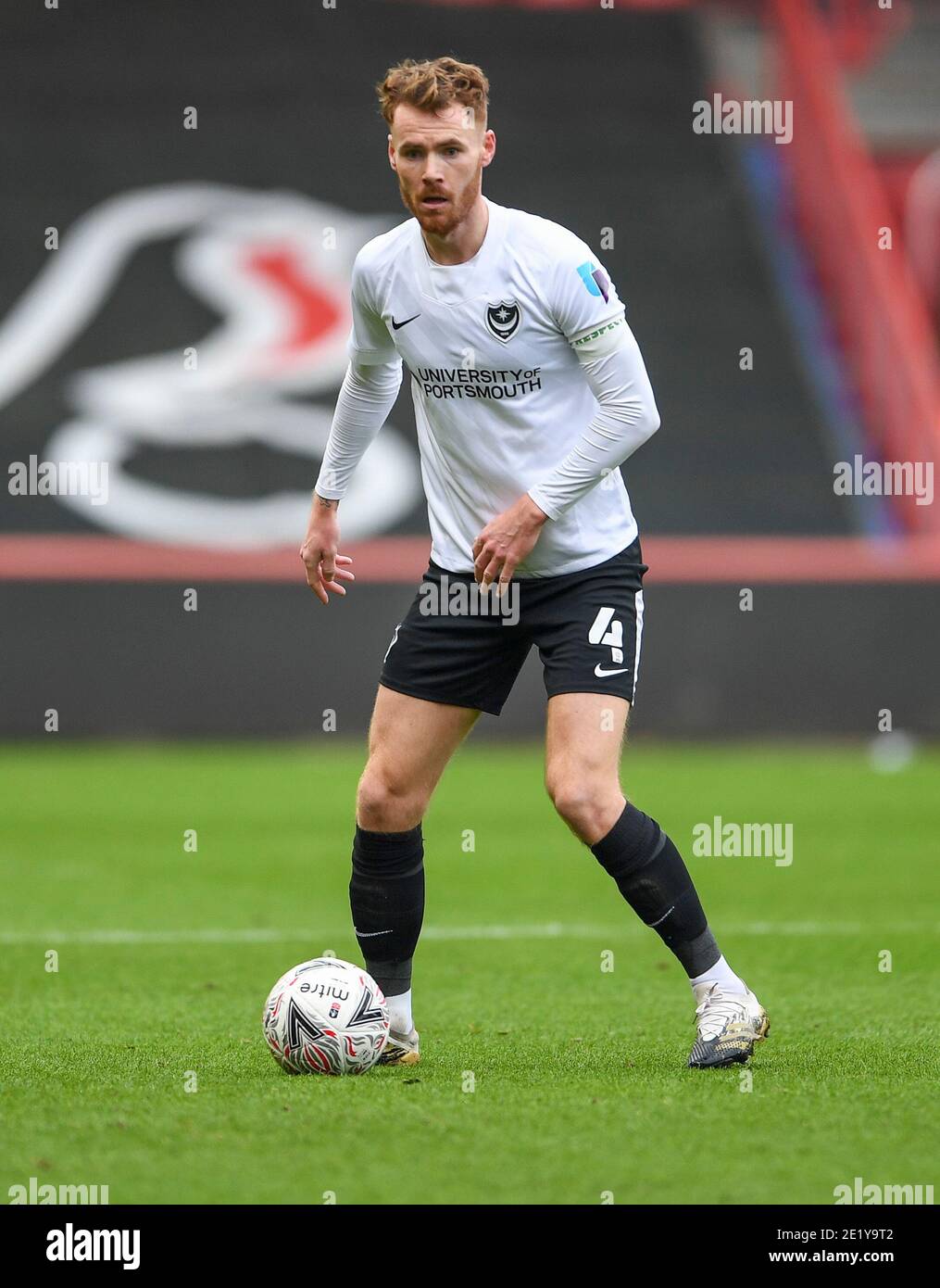 Tom Naylor of Portsmouth during the FA Cup match at Ashton Gate ...