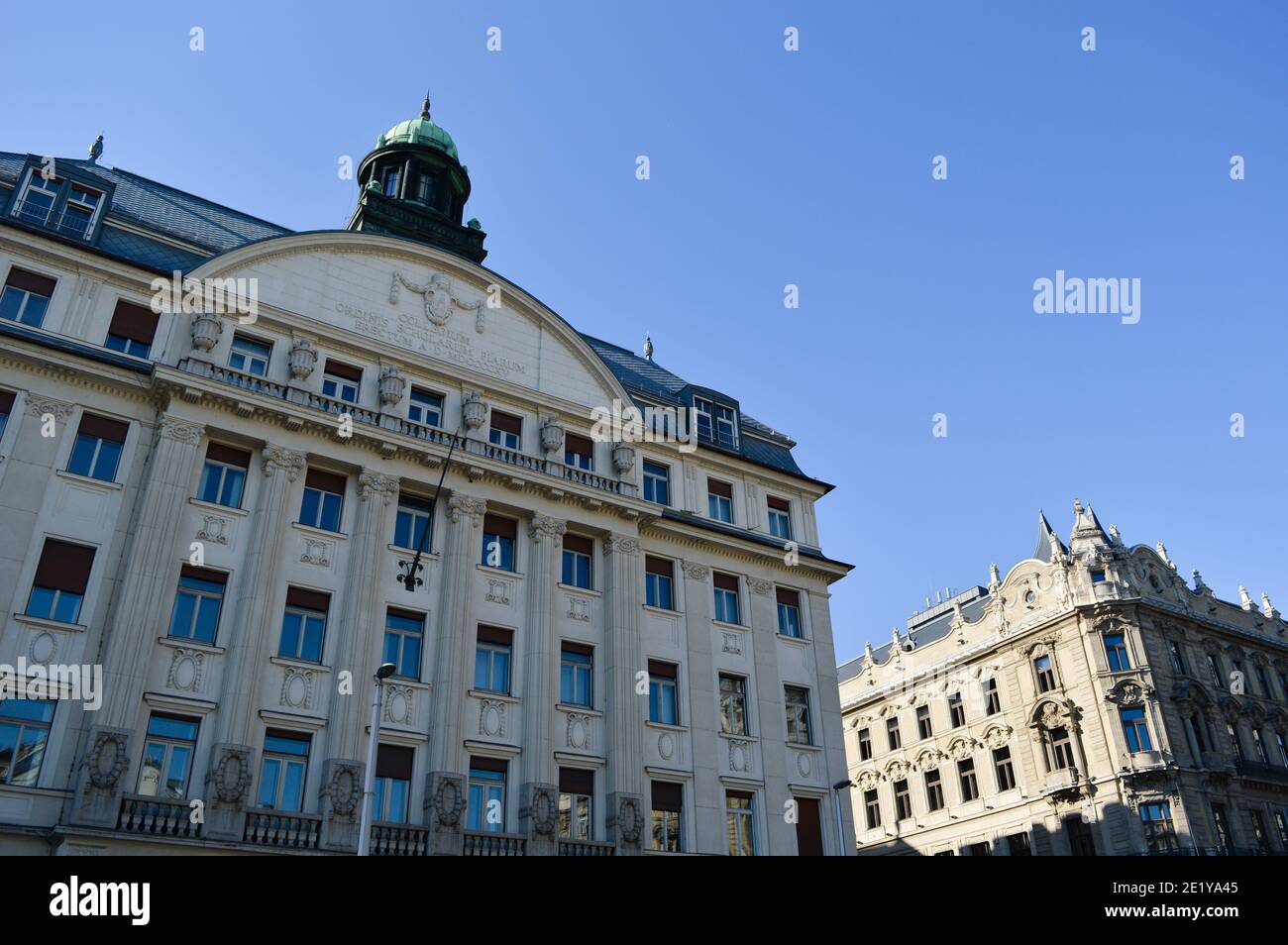 Budapest, Hungary: City centre architecture, building of Collegium ...