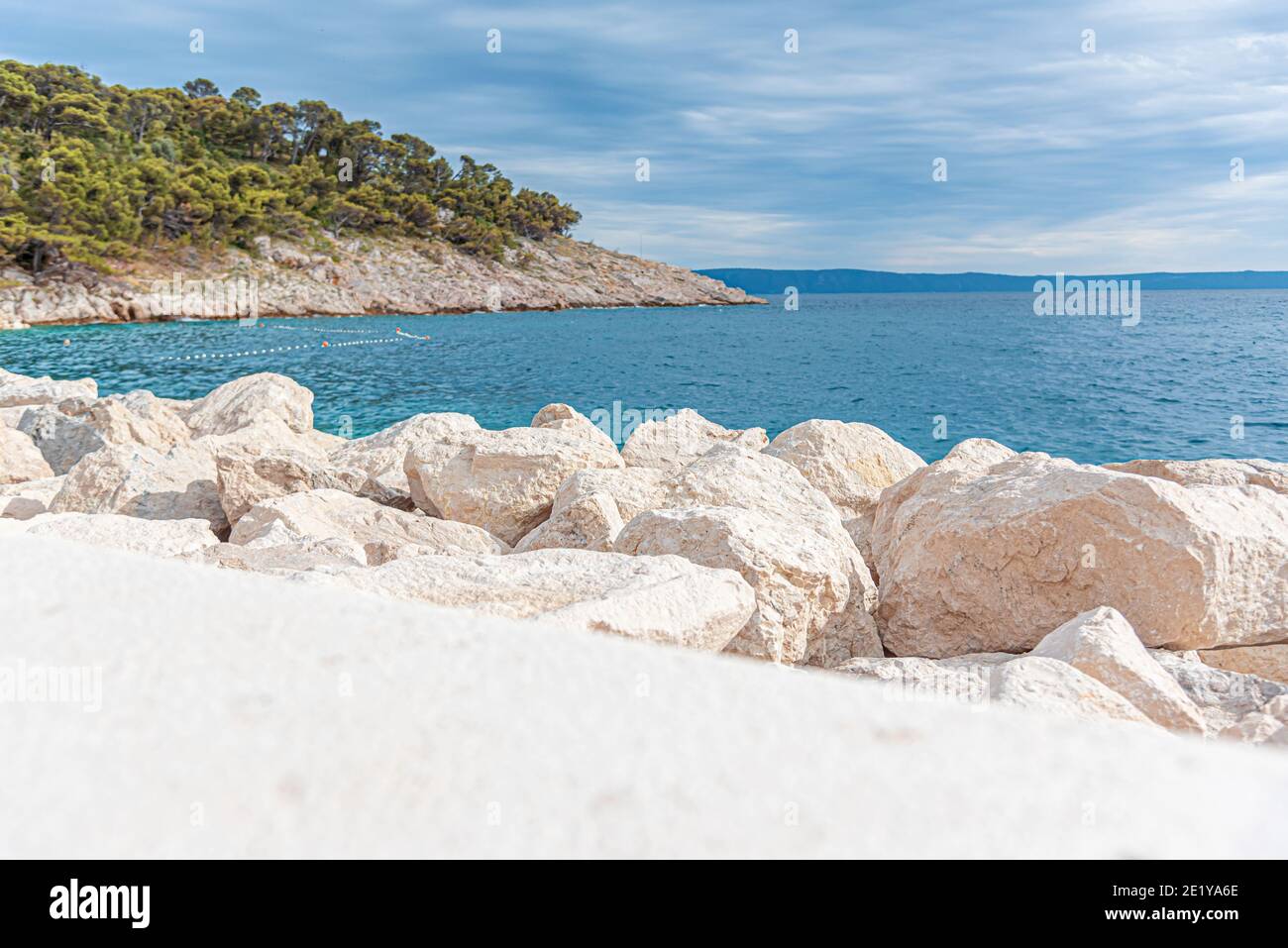 Stone pier on the sea coast Stock Photo - Alamy