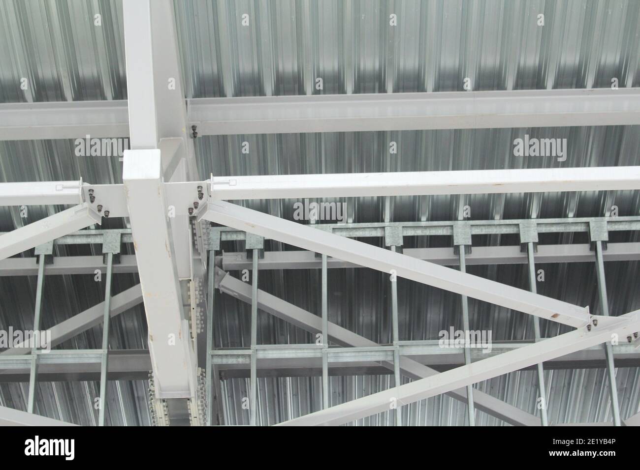 An old steel metal farm. structure of metal structure of frame-type ...