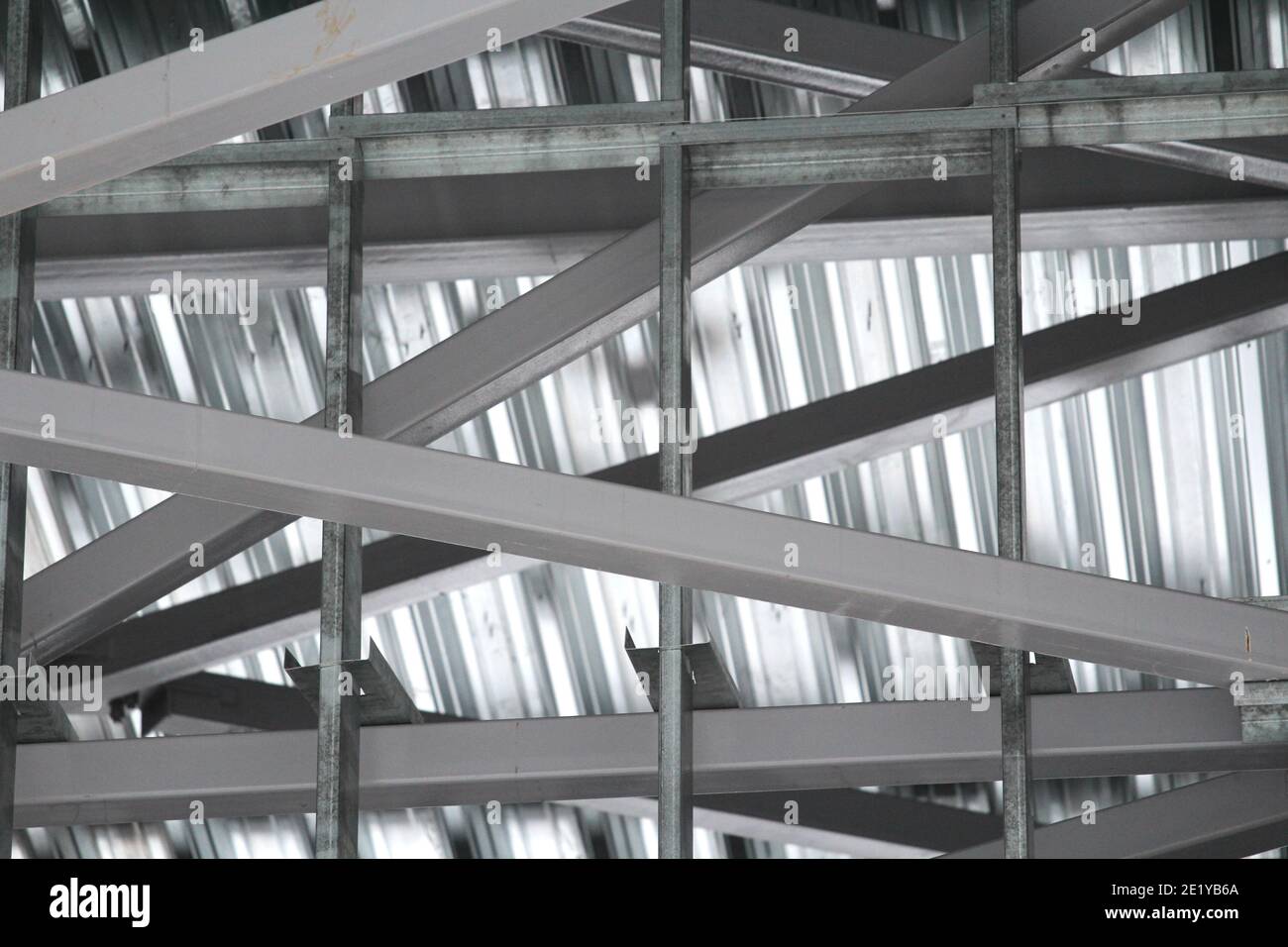 An old steel metal farm. structure of metal structure of frame-type ...