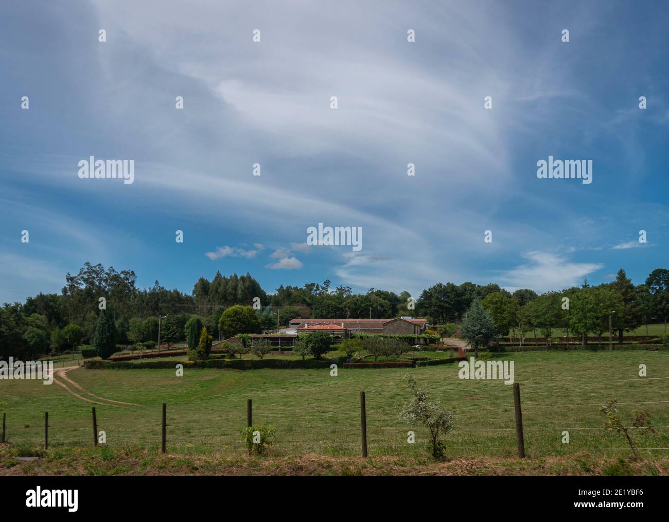 View of a typical finca in northern Spain Stock Photo - Alamy