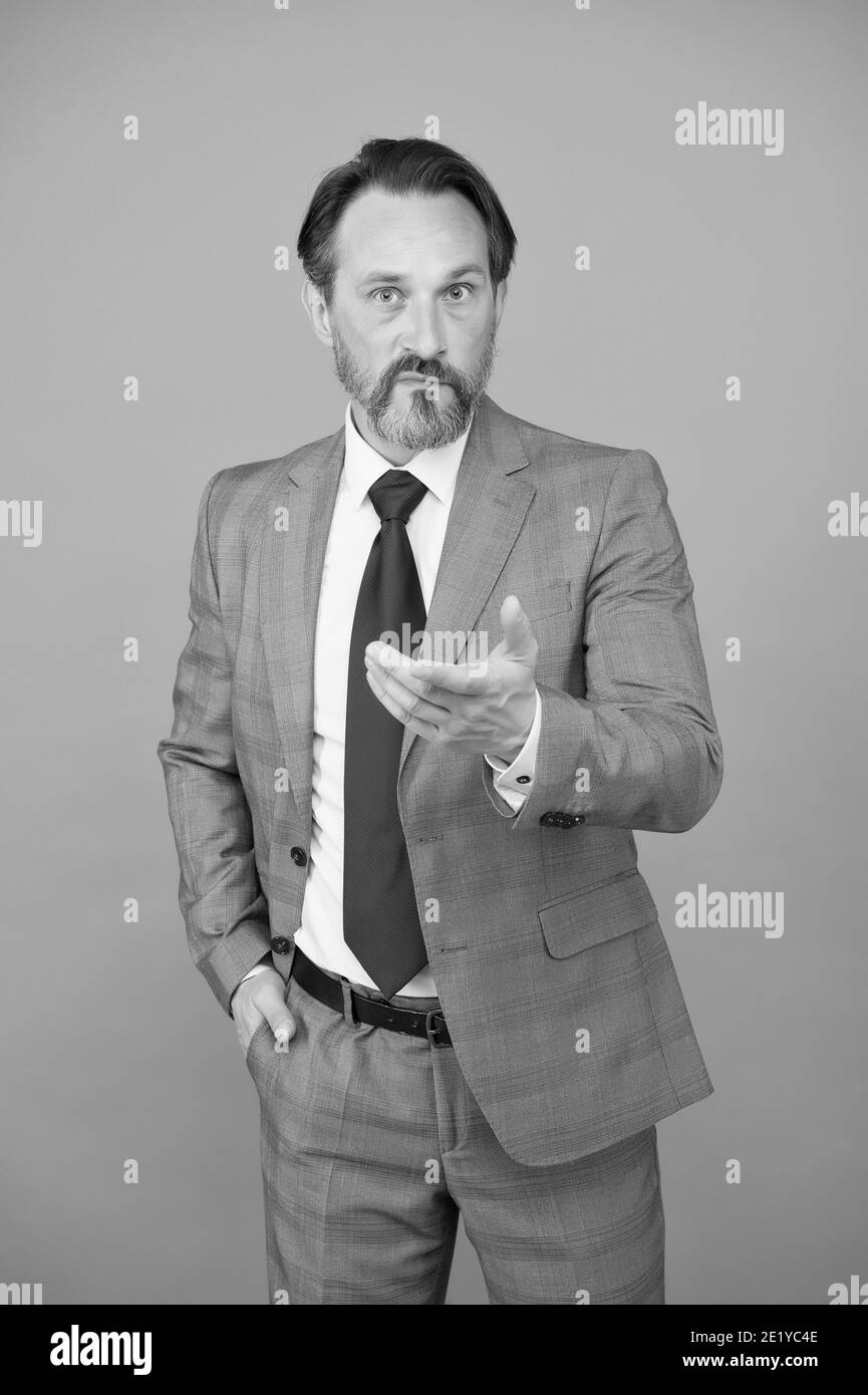 Keep professional look up. Professional man grey background. Mature ...