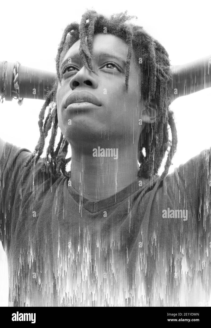 A gazing man black amd white paintography portrait Stock Photo - Alamy