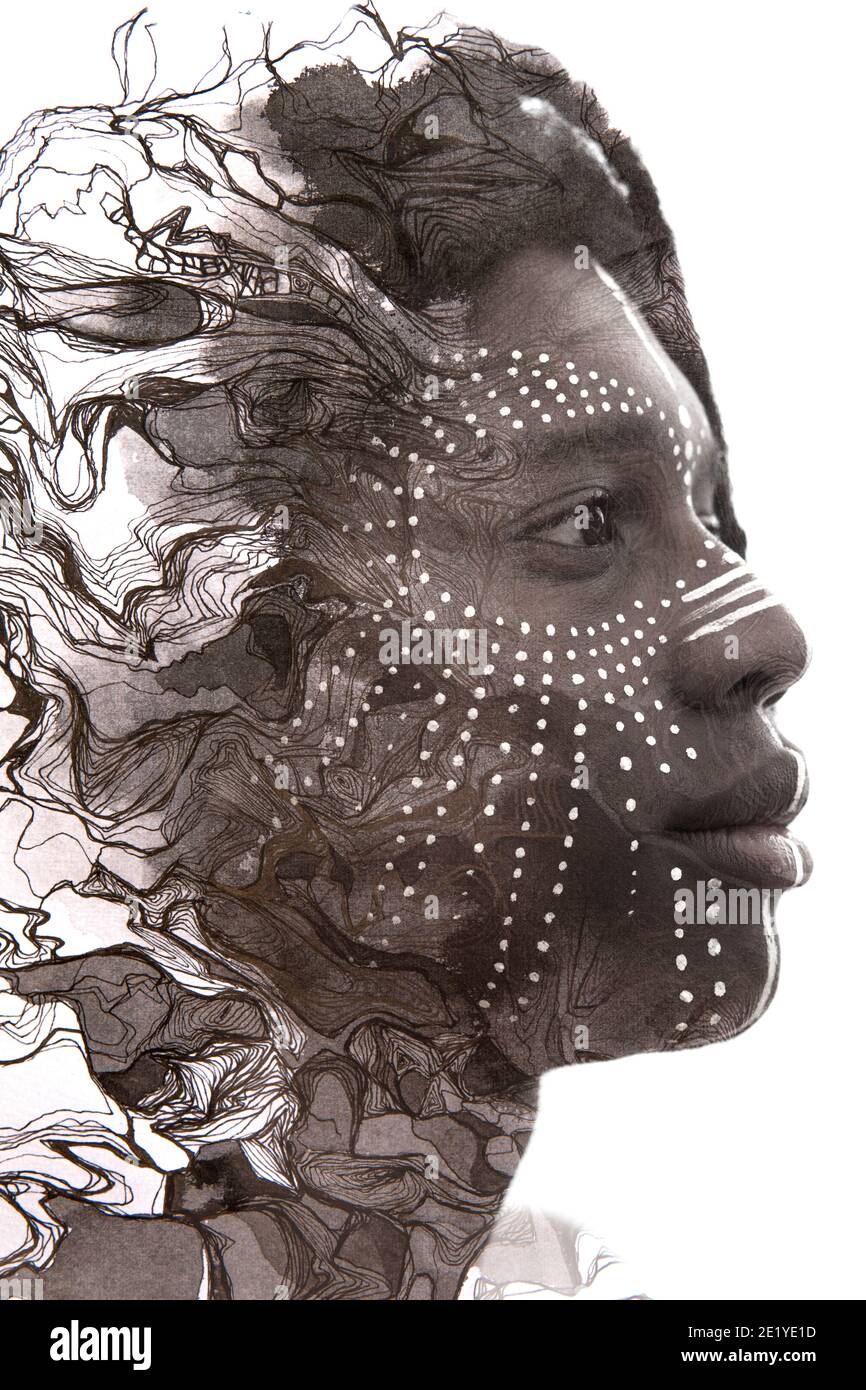 An abstract portrait with lines Stock Photo - Alamy