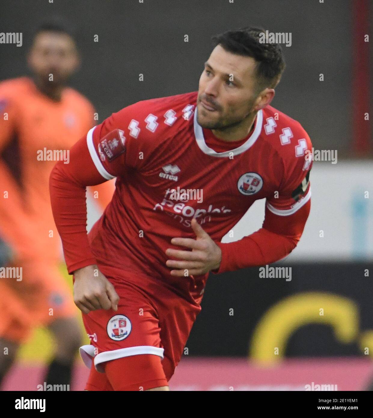 Crawley, UK. 10th Jan, 2021. Mark Wright of Crawley Town during the FA ...