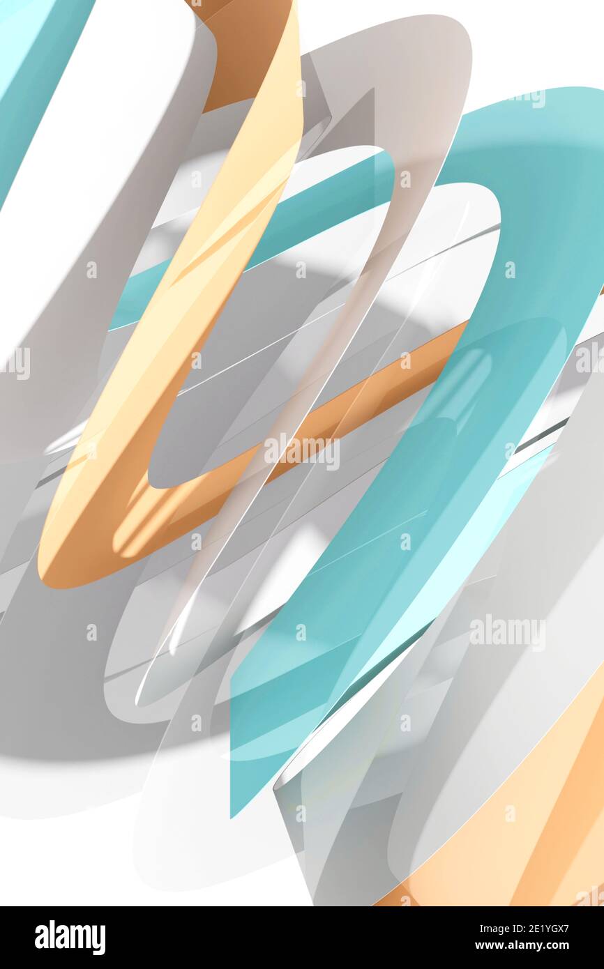 Abstract vertical background with colorful spirals over white backdrop ...