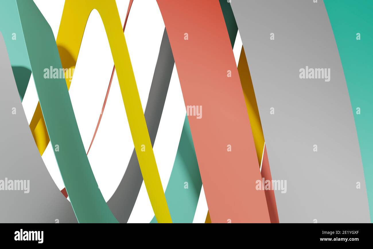 Abstract cgi background with colorful spiral stripes, 3d rendering ...
