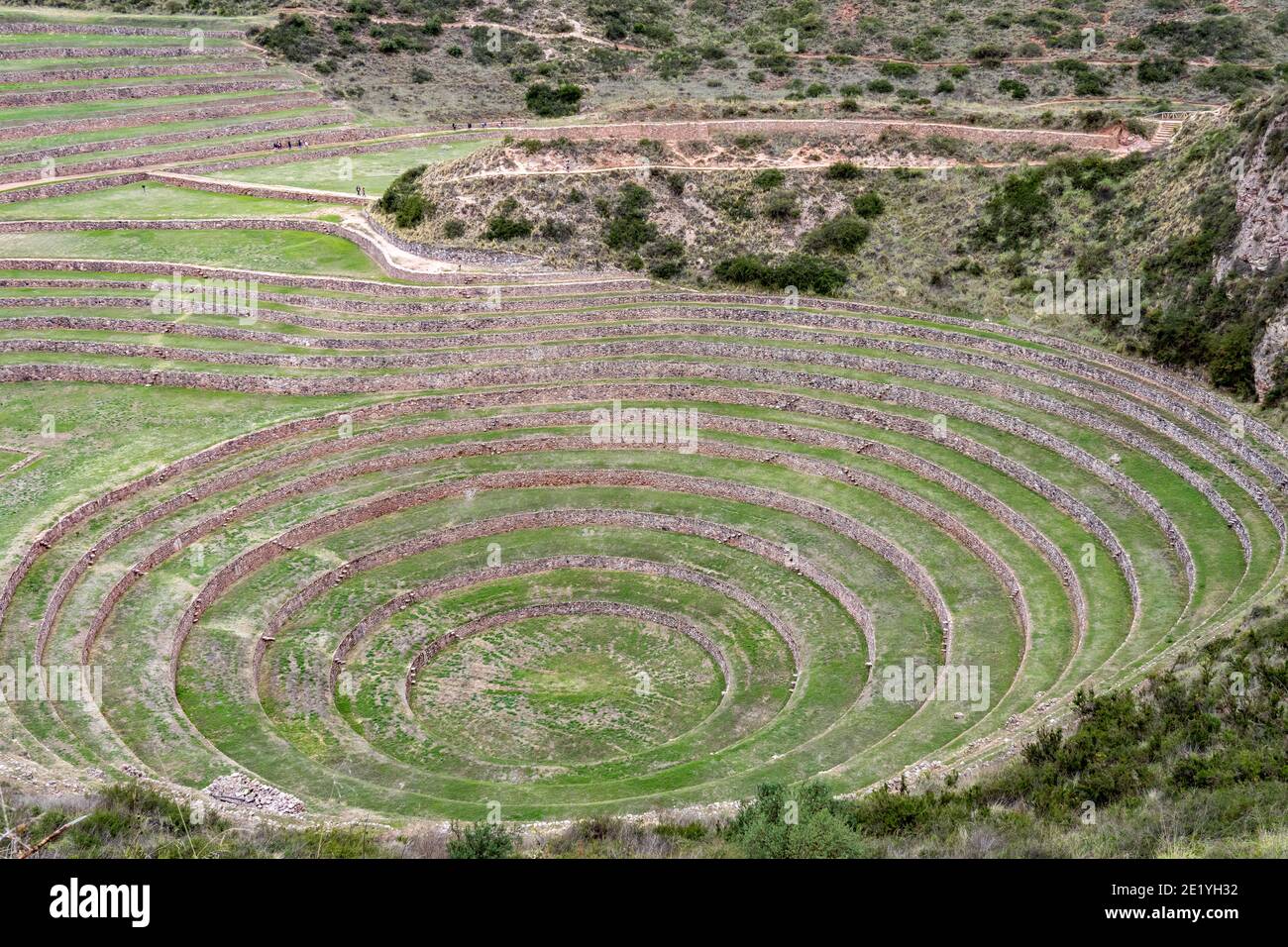 Incan archaeological site of Moray in Sacred Valley of Peru Stock Photo ...