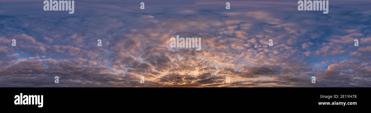 Golden sunset sky panorama Seamless spherical equirectangular 360 ...