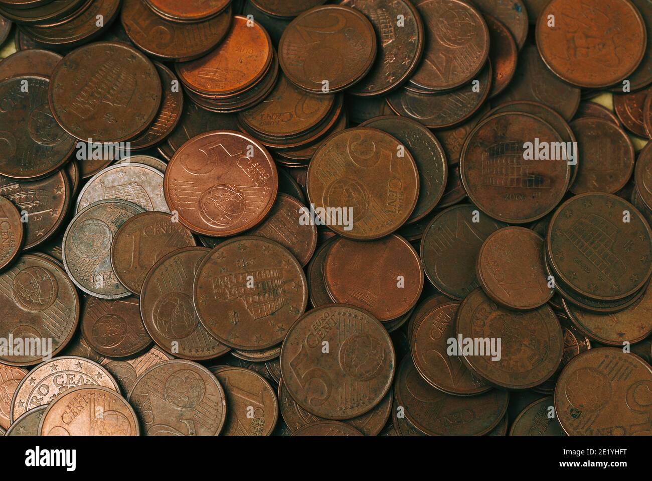 background, texture, copper coins, euro cents Stock Photo - Alamy