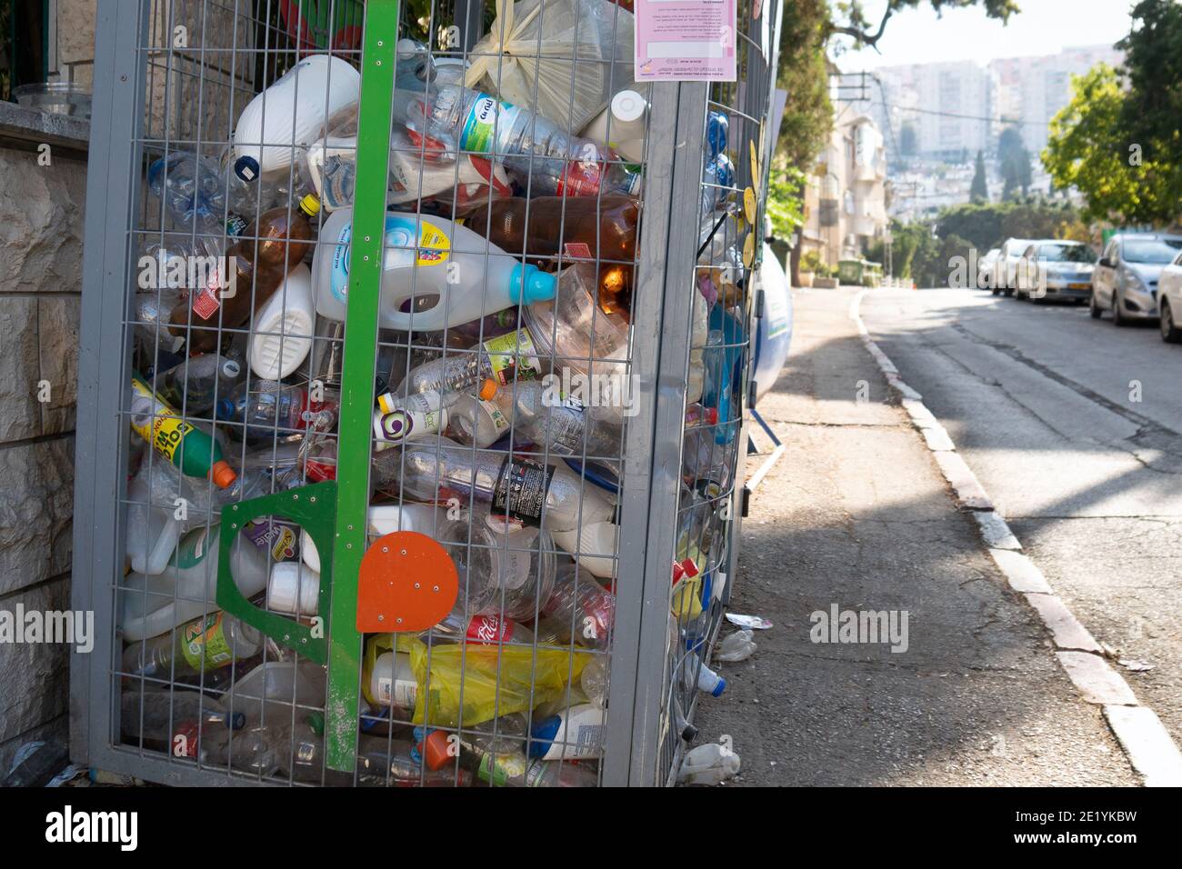 Haifa, Israel - November 24, 2019. Container for collection of the ...