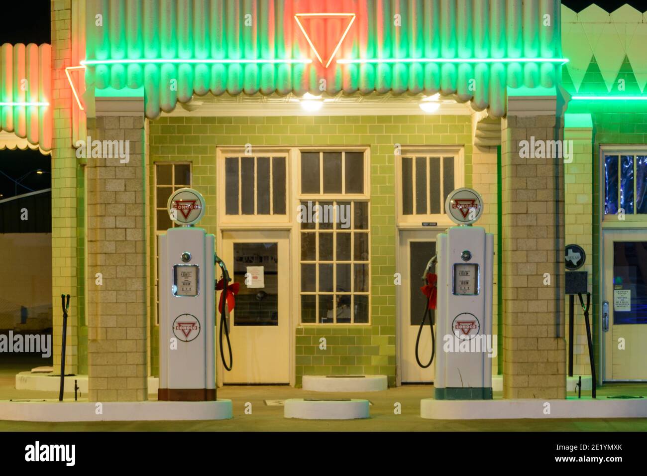 Restored Conoco Service Station on Historic Route 66 in Shamrock Texas ...