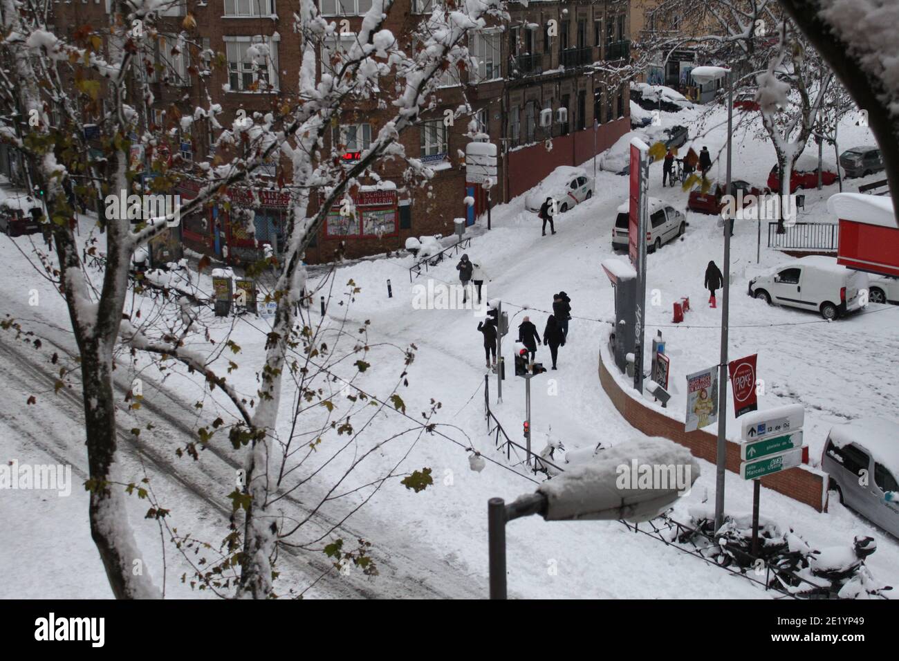 The storm `Filomena` covered the roads, sidewalks and buildings of ...