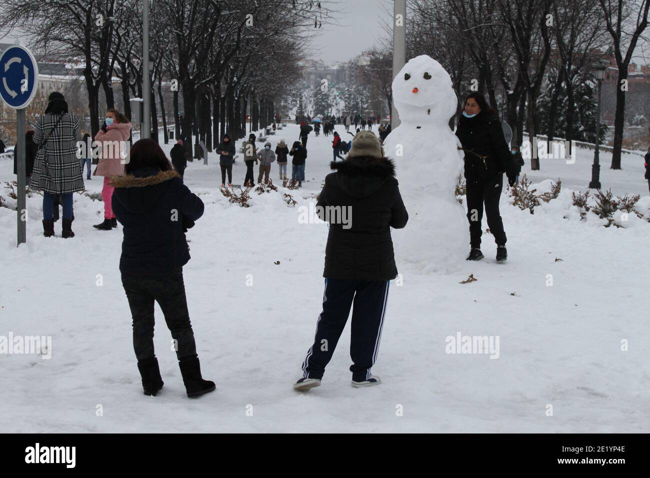 The storm `Filomena` covered the roads, sidewalks and buildings of ...