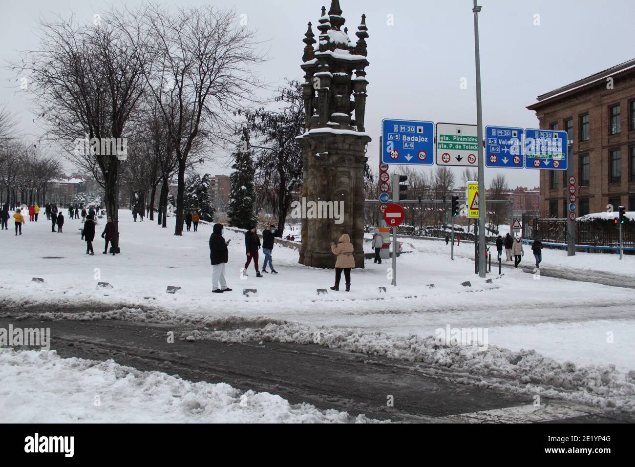 The storm `Filomena` covered the roads, sidewalks and buildings of ...