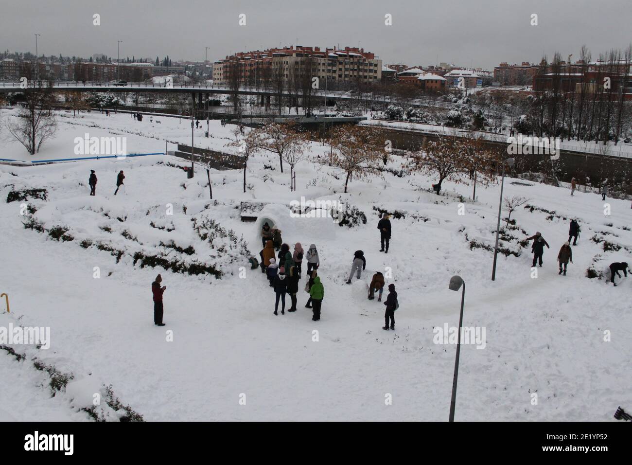 The storm `Filomena` covered the roads, sidewalks and buildings of ...