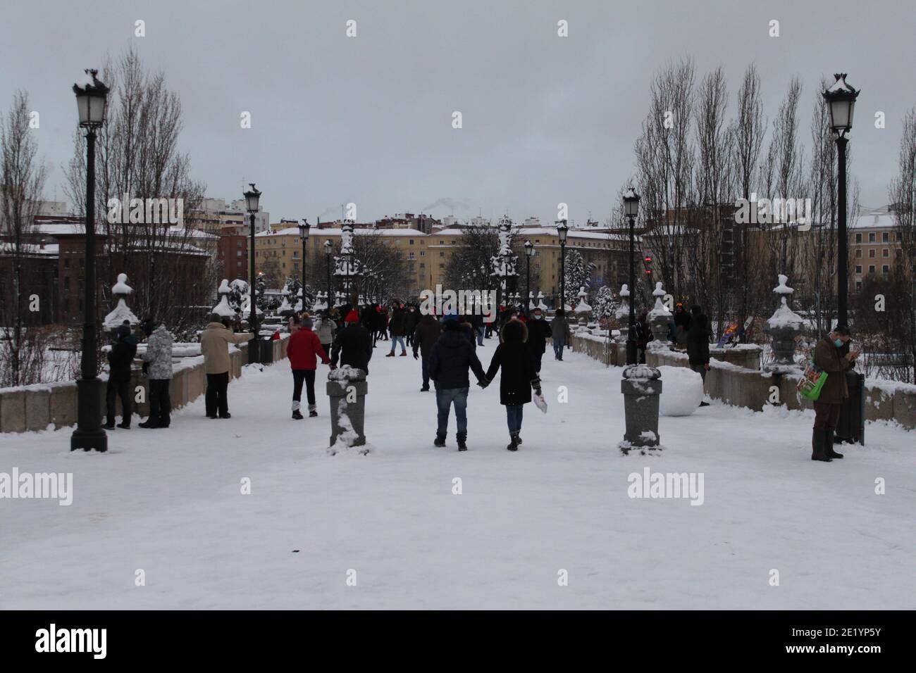 The storm `Filomena` covered the roads, sidewalks and buildings of ...