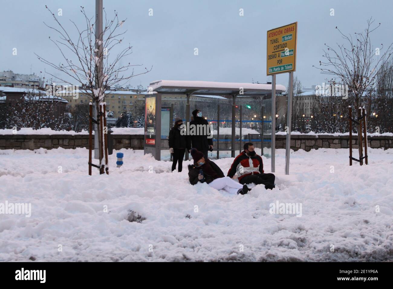 The storm `Filomena` covered the roads, sidewalks and buildings of ...