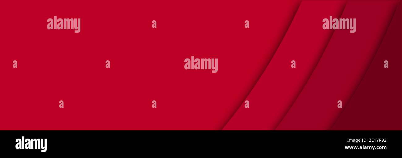 Red modern banner concept with curve lines and layers Stock Photo - Alamy