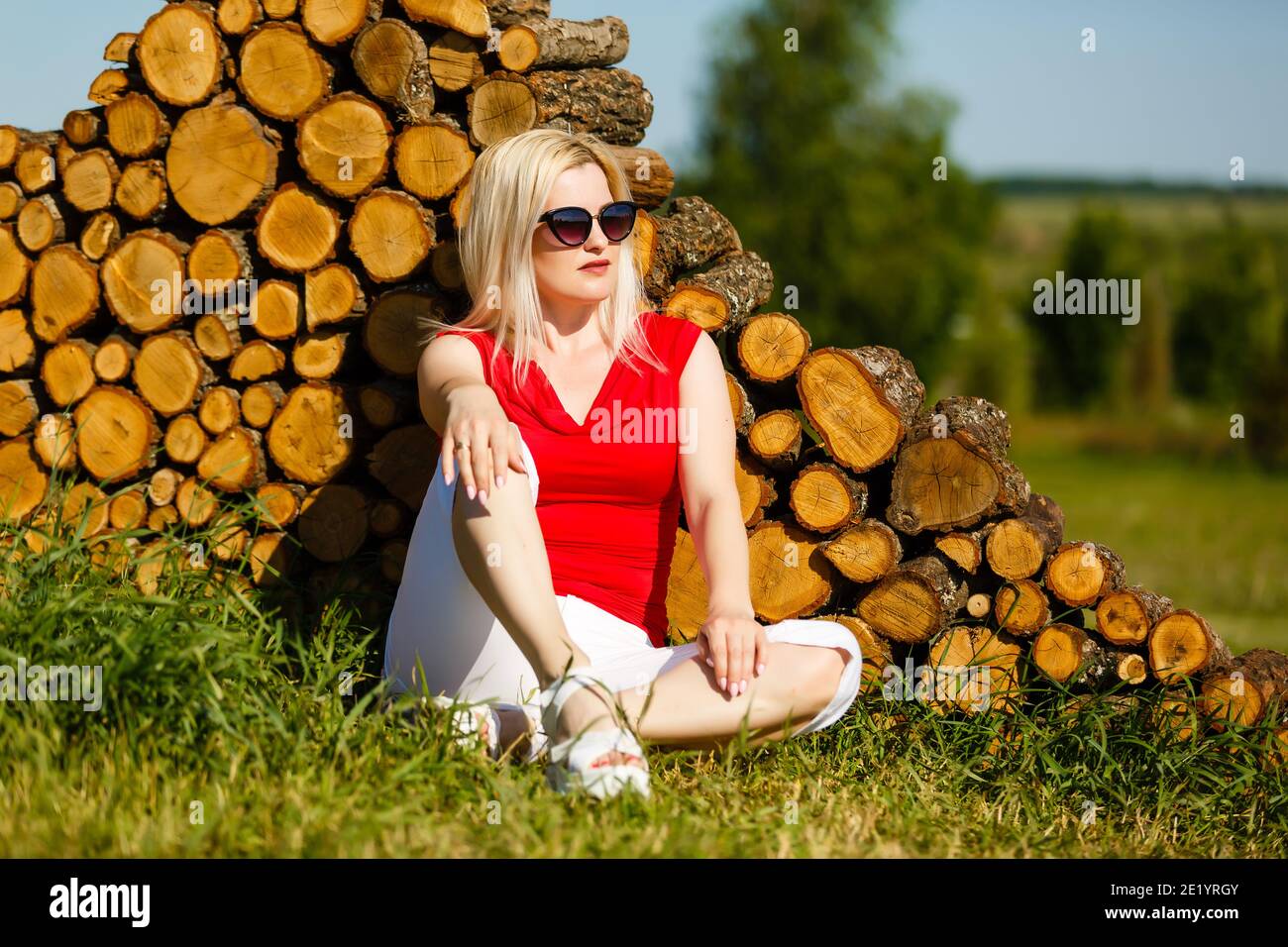 Beautiful Young Woman Outdoors. Enjoy Nature. Healthy Smiling Girl in ...